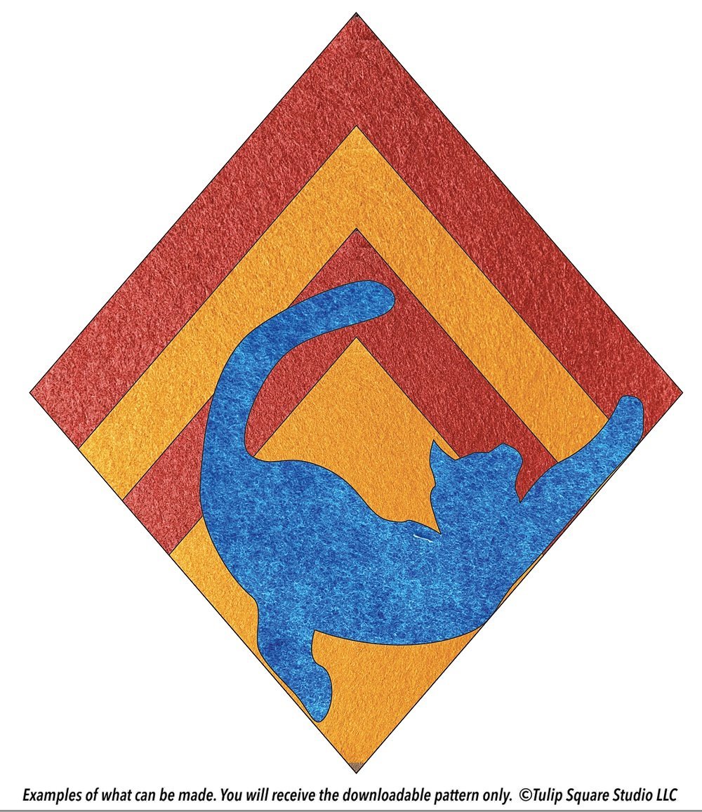 Free Cat Appliqué Pattern - Diamond Silhouette - TulipSquare.com
