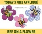 Free Insect Appliqué Pattern - Bee on a Flower - TulipSquare.com