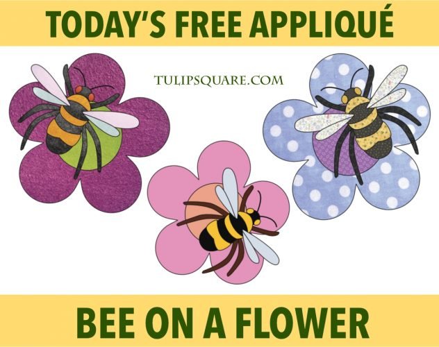 Free Insect Appliqué Pattern - Bee on a Flower - TulipSquare.com