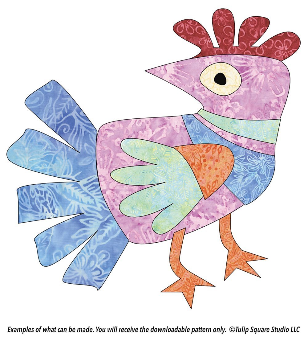 Free Appliqué Pattern - Abstract Art Bird - TulipSquare.com
