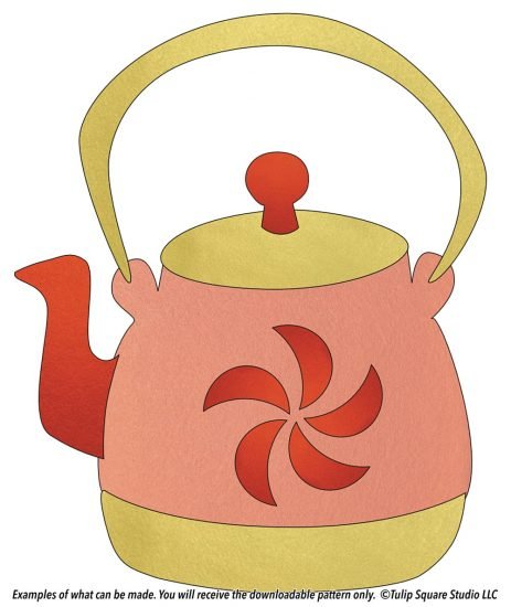 Free Appliqué Pattern - Pinwheel Teapot - TulipSquare.com