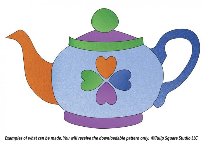 Free Appliqué Pattern - Heart Design Teapot - TulipSquare.com
