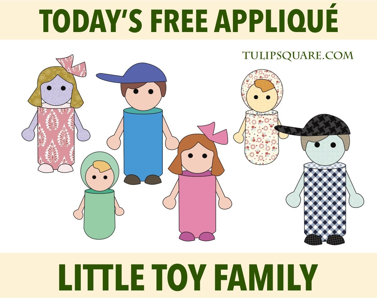 Free Appliqué Pattern - Little Toy Family - TulipSquare.com
