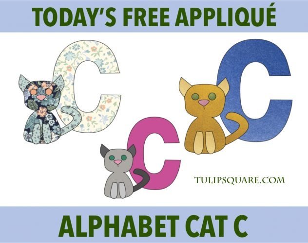 Free Alphabet Appliqué Pattern - C is for Cat - TulipSquare.com