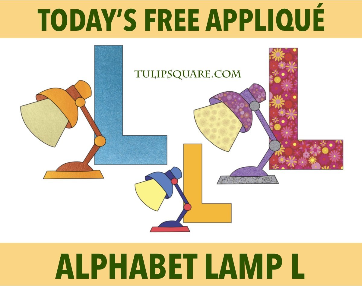 Free Alphabet Appliqué Pattern - L is for Lamp - TulipSquare.com