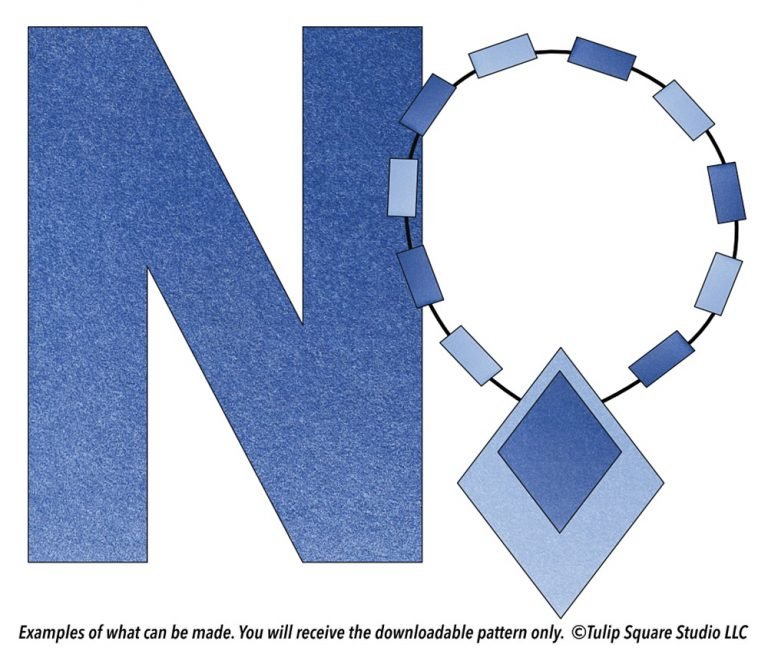 Free Alphabet Appliqué Pattern - N is for Necklace - TulipSquare.com