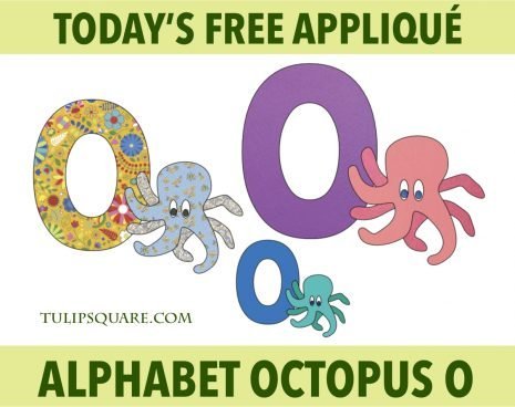 Free Alphabet Appliqué Pattern - O is for Octopus - TulipSquare.com