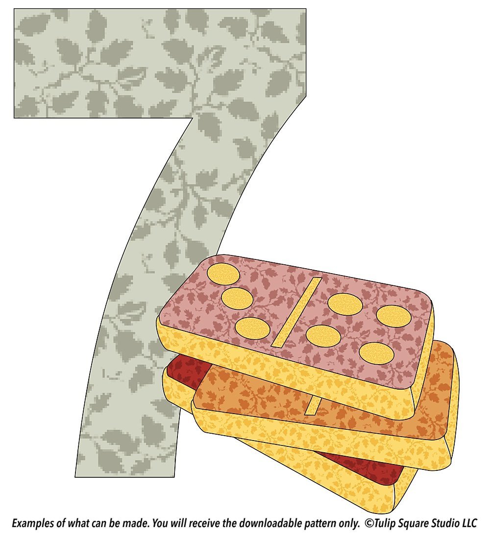 Free Dominos Appliqué Pattern - Number Seven - TulipSquare.com