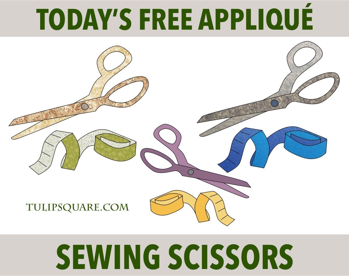 Free Appliqué Pattern - Sewing Scissors - TulipSquare.com