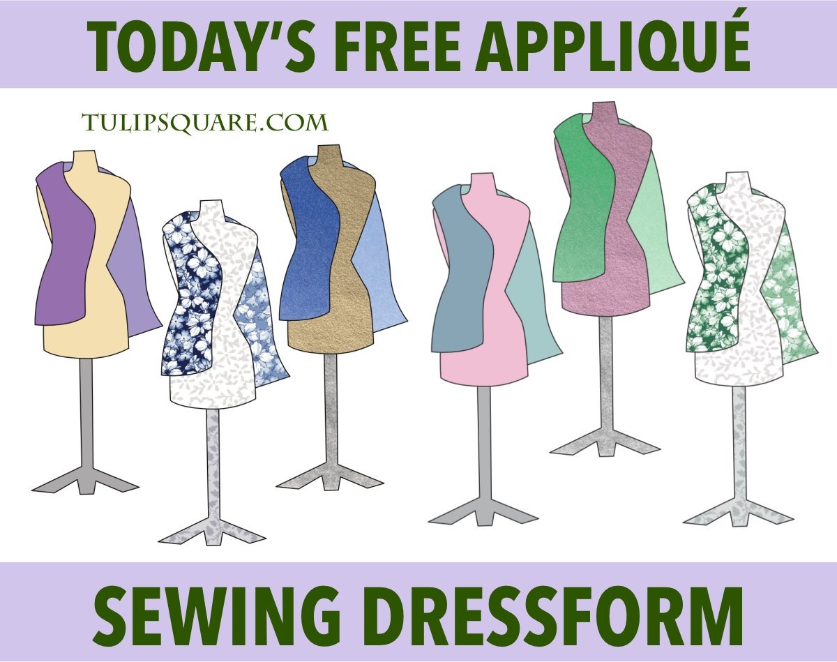 Free Sewing Room Appliqué Pattern - Dress Form - TulipSquare.com
