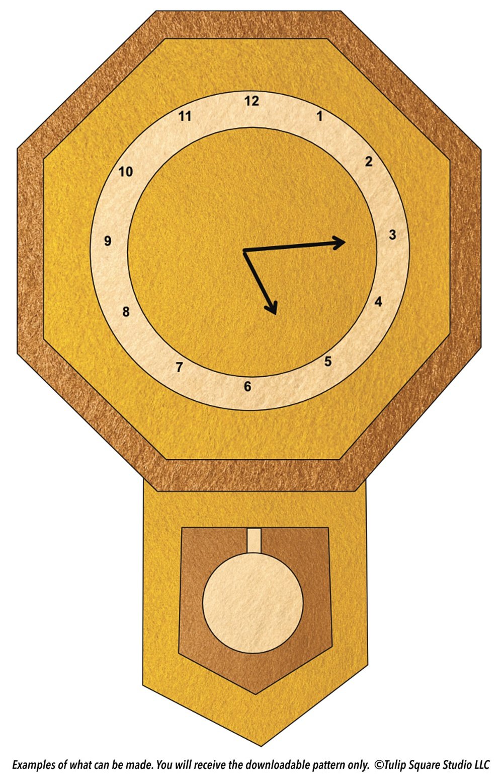 Free Clock Appliqué Pattern - Vintage Wall Clock - TulipSquare.com