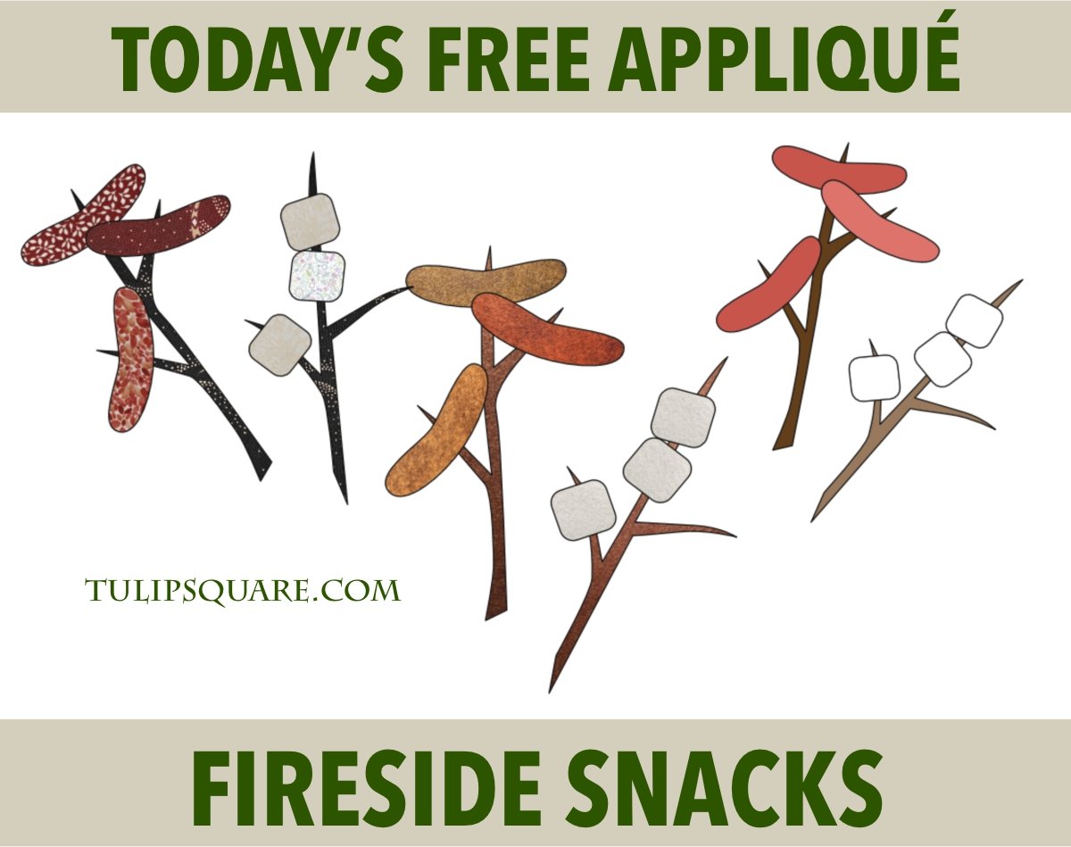 Free Appliqué Pattern - Fireside Snacks - TulipSquare.com