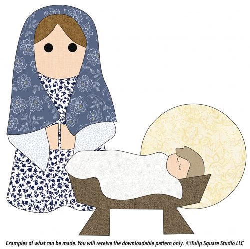 Free Nativity Appliqué Pattern - Mary and Baby - TulipSquare.com