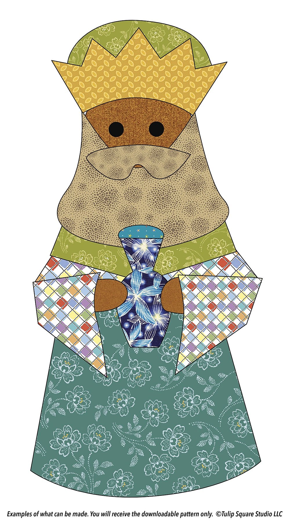 Free Nativity Appliqué Pattern - Third Wise Man - TulipSquare.com