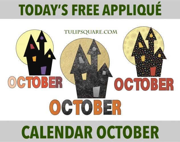 Free Calendar Appliqué Pattern - October - TulipSquare.com