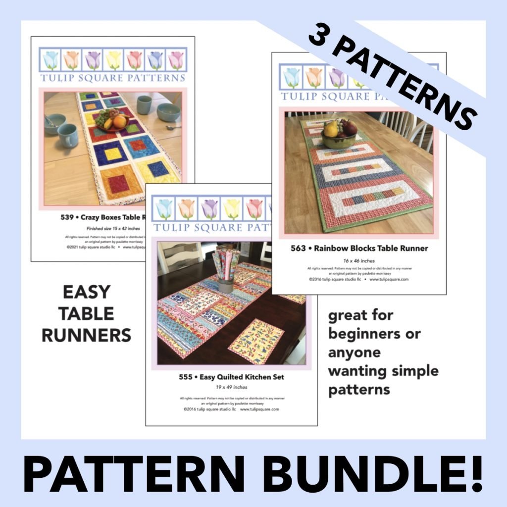 Pattern Bundle - Three Easy Quilted Table Runner Patterns - Tulip ...