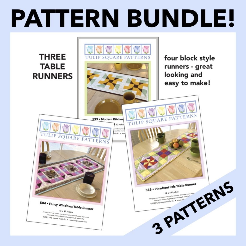 Pattern Bundle - Three Block Style Quilted Table Runner Patterns ...