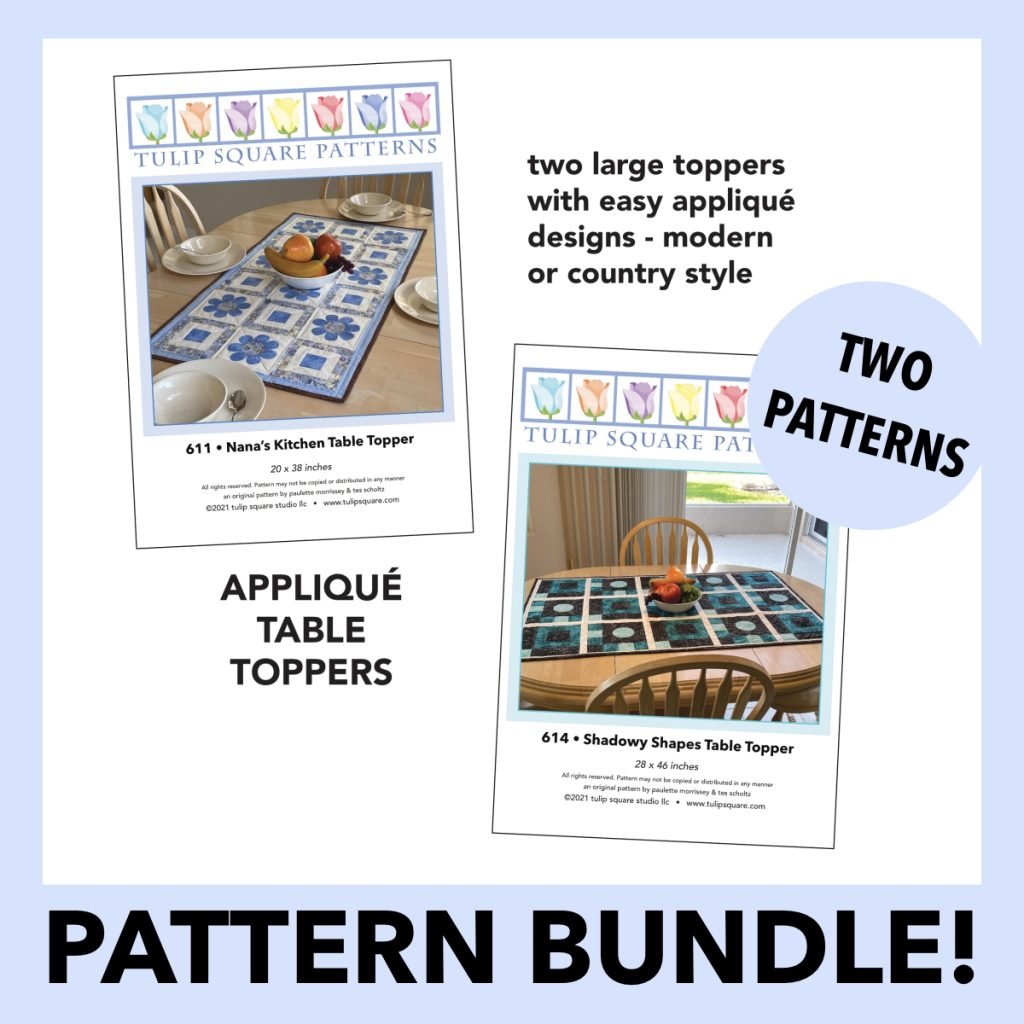 Pattern Bundle - Two Quilted Applique Table Topper Patterns - Tulip ...
