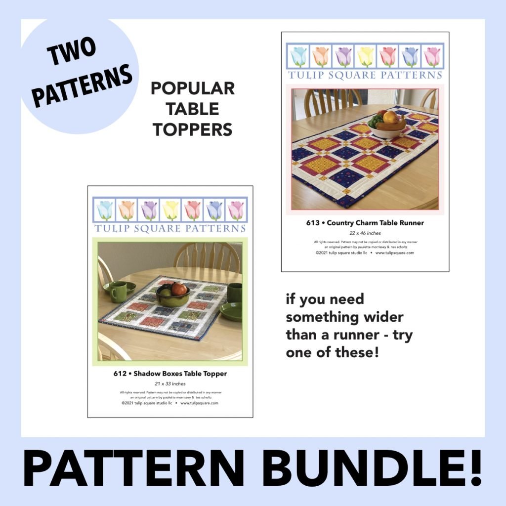 Pattern Bundle - Two Quilted Table Topper Patterns - Tulip Square ...