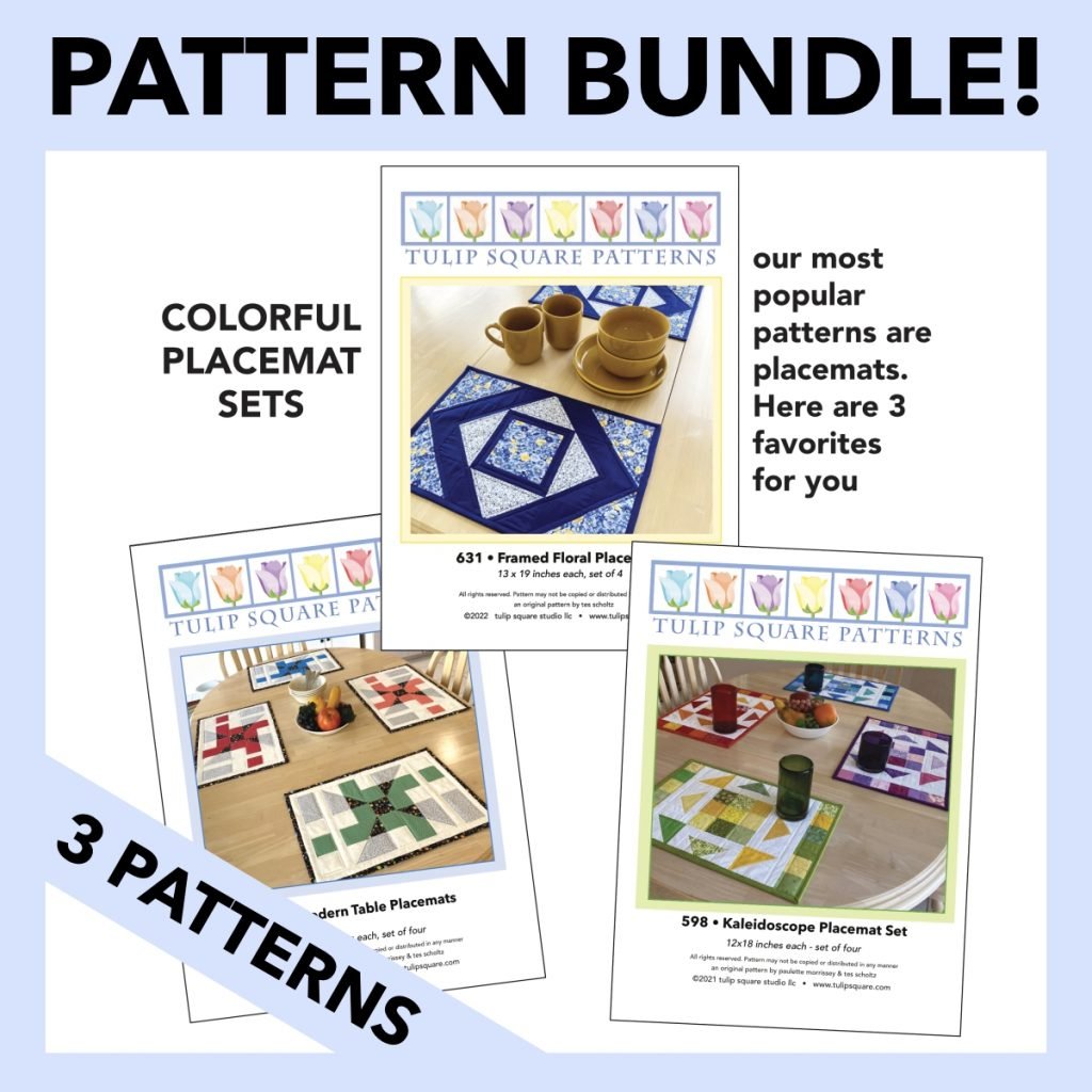 Pattern Bundle - Three Stunning Quilted Placemat Patterns - Tulip ...