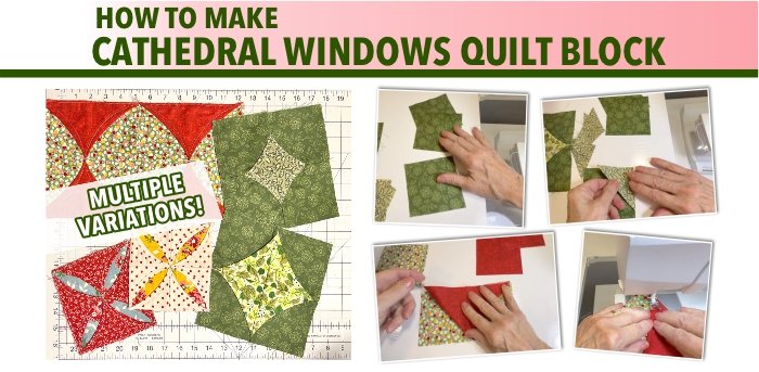 Cathedral Windows Quilt Block Tutorial - Tulip Square ~ Patterns for useful quilted goods