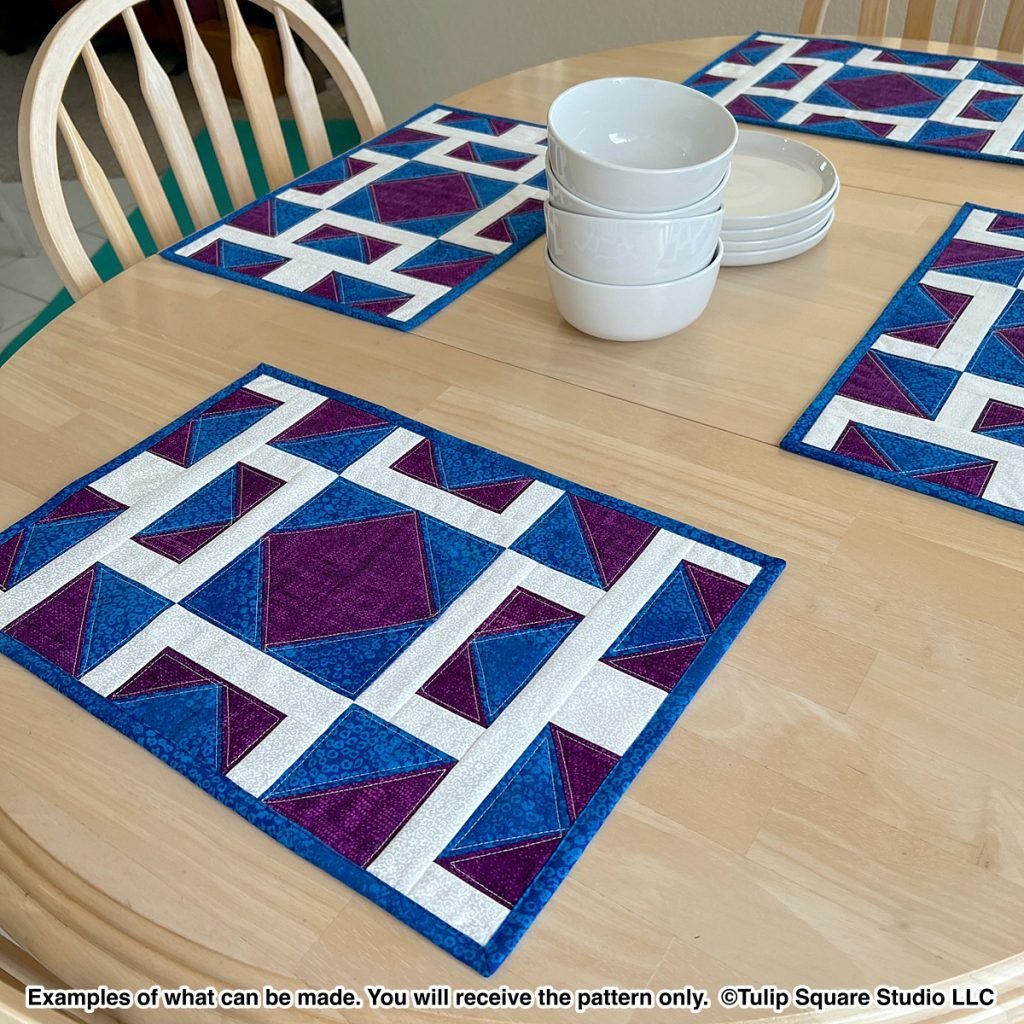 Shattered Diamonds Quilted Placemat Pattern #617 - Tulip Square ...