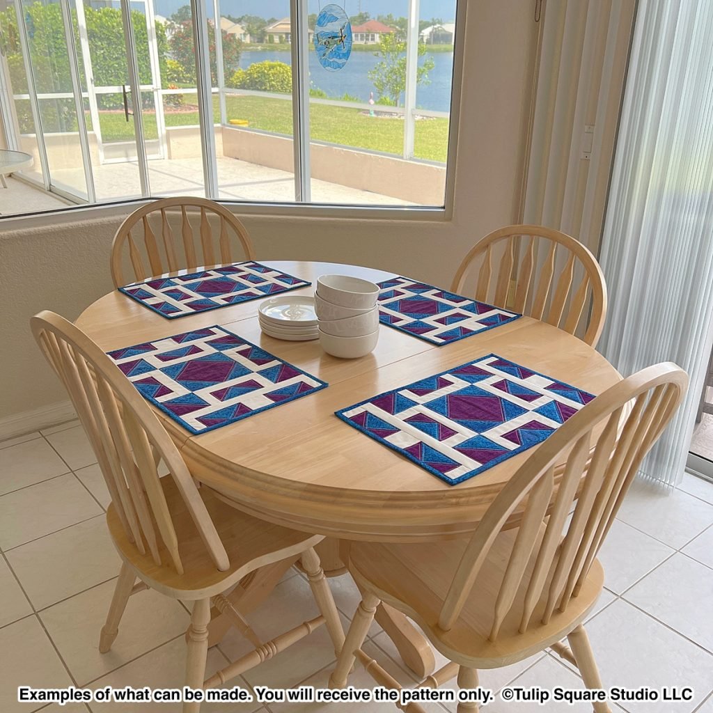 Shattered Diamonds Quilted Placemat Pattern #617 - Tulip Square ...