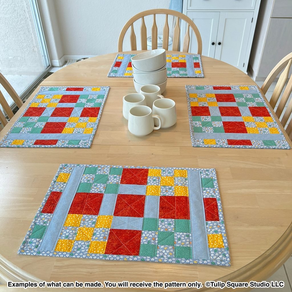Checkered Table Quilted Placemat Pattern #619 - Tulip Square ~ Patterns ...