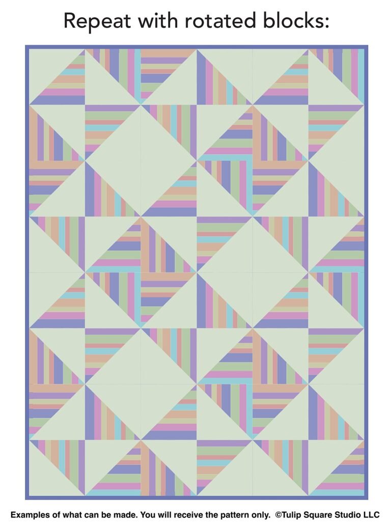 Scrappy Split Stripes Quilt Block - Tulip Square ~ Patterns for useful ...